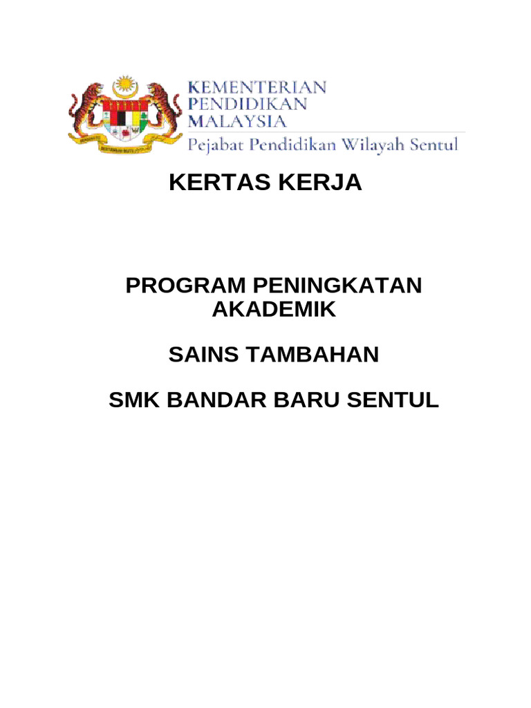 Kertas Kerja .Sains Tambahan SMK Bbs | PDF