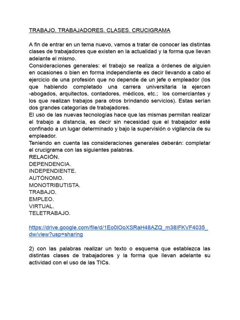 Clases de Trabajadores y TICs | PDF