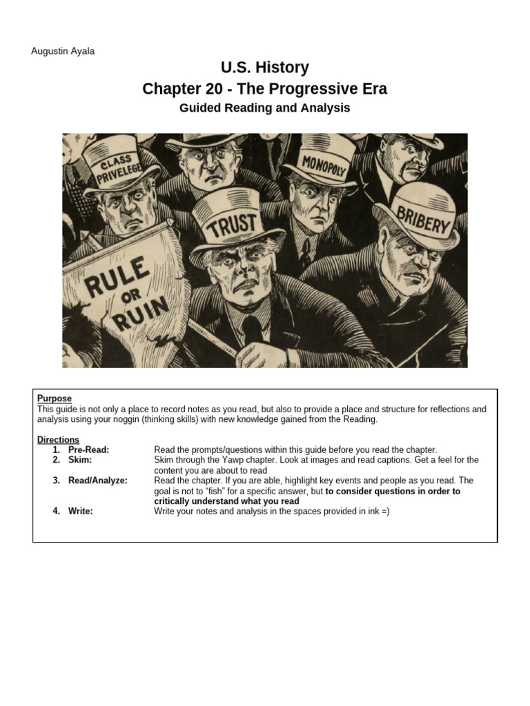 Chapter 20 - The Progressive Era | PDF | Conservation Movement ...