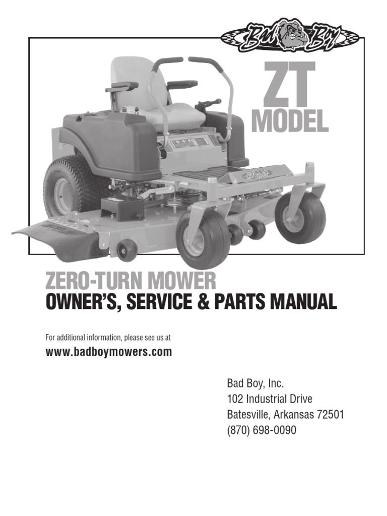 Bad_boy_2011_zt_elite_manual | PDF | Mower | Belt (Mechanical)