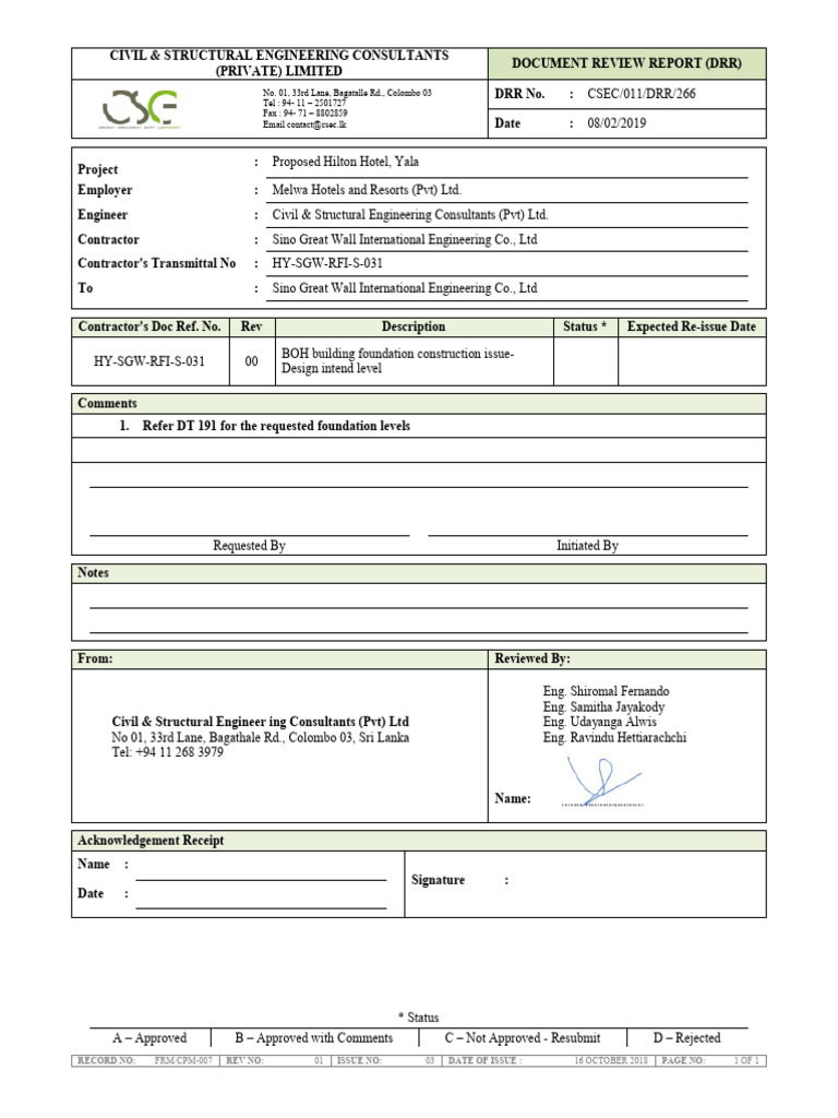 Csec 011 DRR 266 | PDF