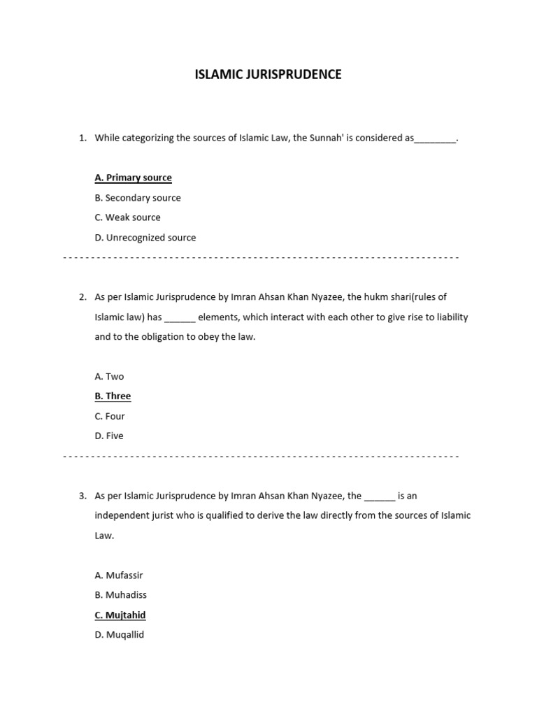 Islamic Jurisprudence | PDF | Sharia | Islamic Theology