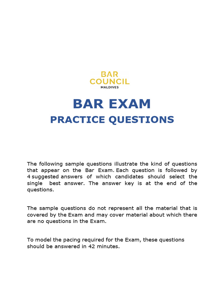 Bar Exam Practice Questions 2024 With Dhi 1740466337i9fwx | PDF ...