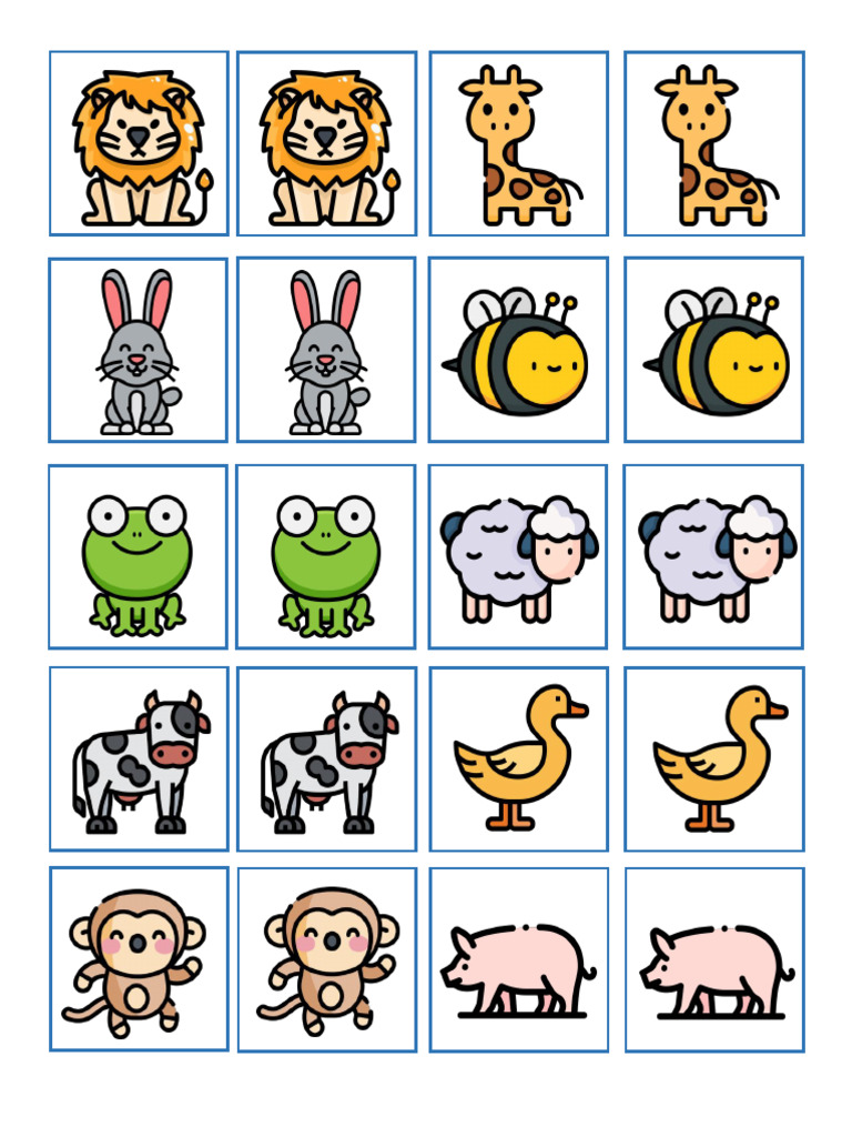 Memorama Animales | PDF