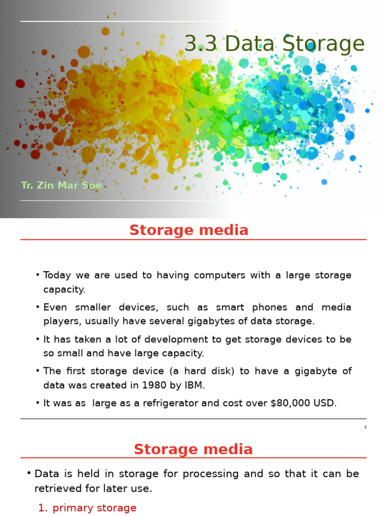 3.3 Data Storage_d10ec0f1-75e4-4612-bbc9-b1c0488e1266 | PDF | Random Access Memory | Computer ...