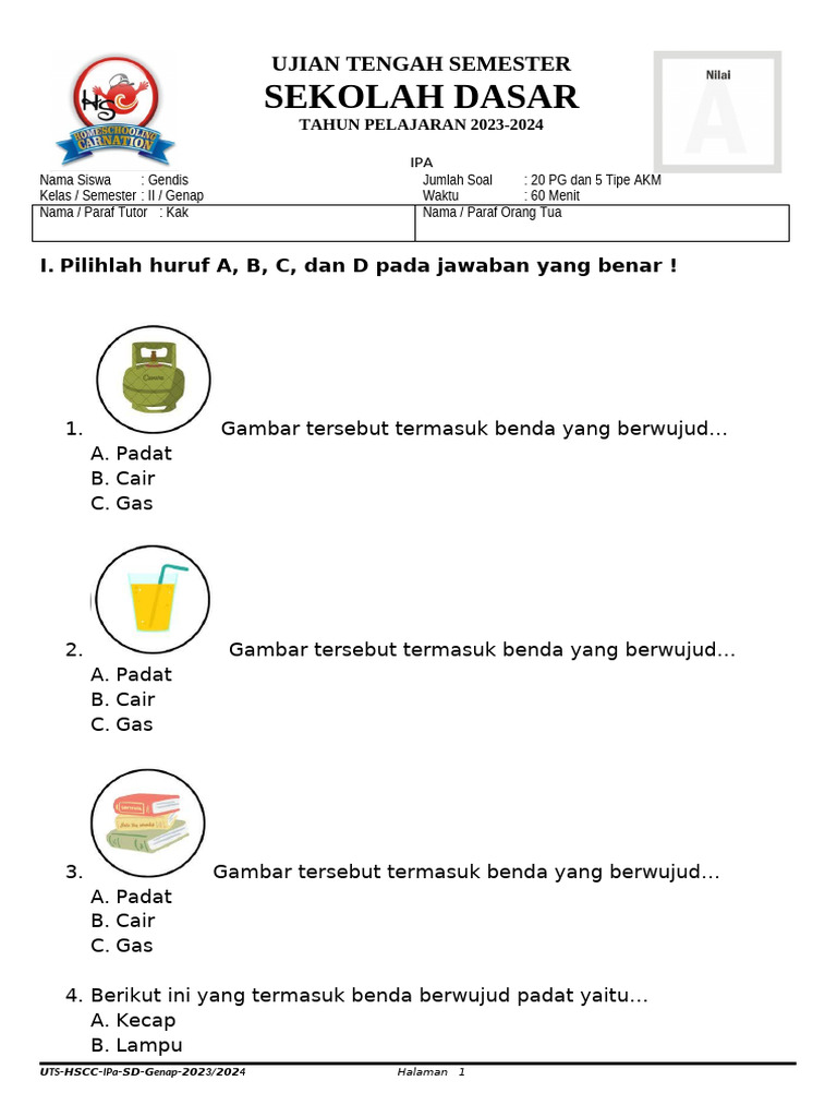 Gendis IPA Kelas 3 UTS Genap | PDF