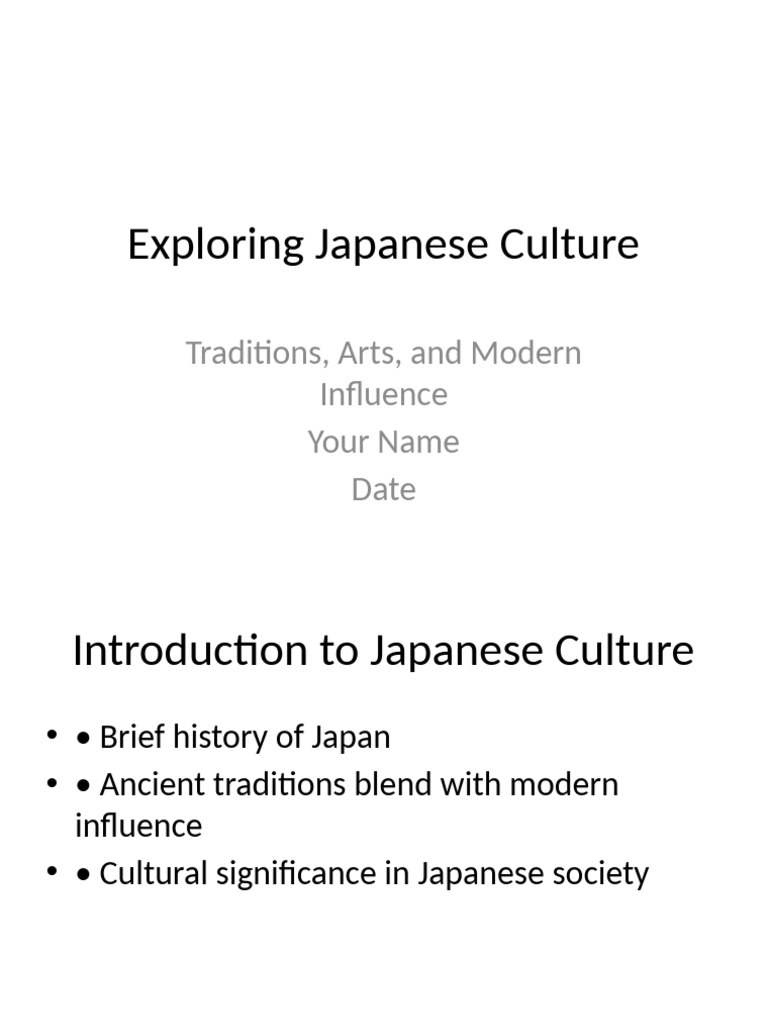 Japanese Culture Presentation With Images | PDF