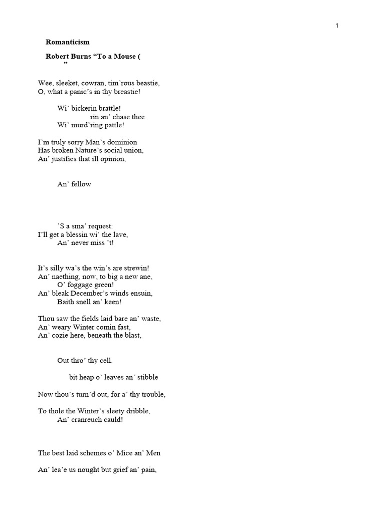 Romanticism in Poetry: Nature and Mortality | PDF | Poetry