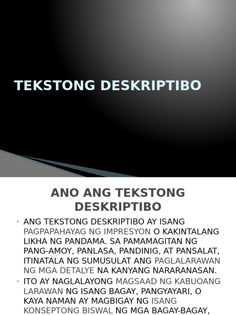 2.-TEKSTONG-DESKRIPTIBO-1 | PDF