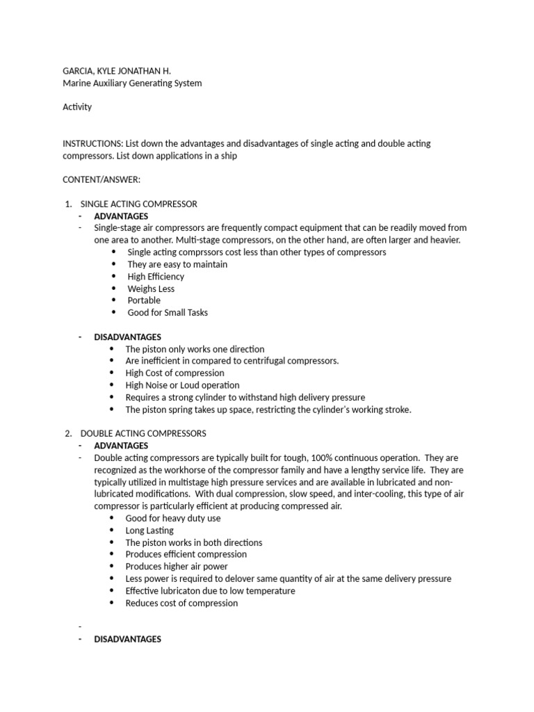Advantages and Disadvantages Compressor | PDF | Machines | Manufactured ...