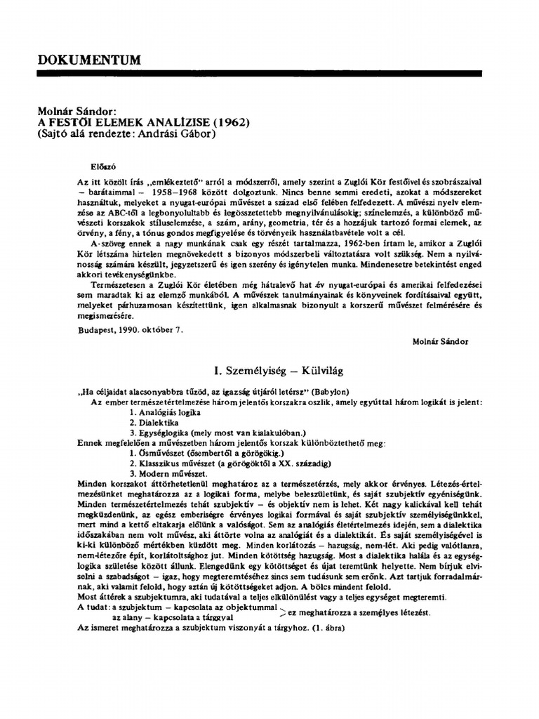 Ars Hungarica_1991_Molnár Sándor - Festői Elemek Analízise | PDF