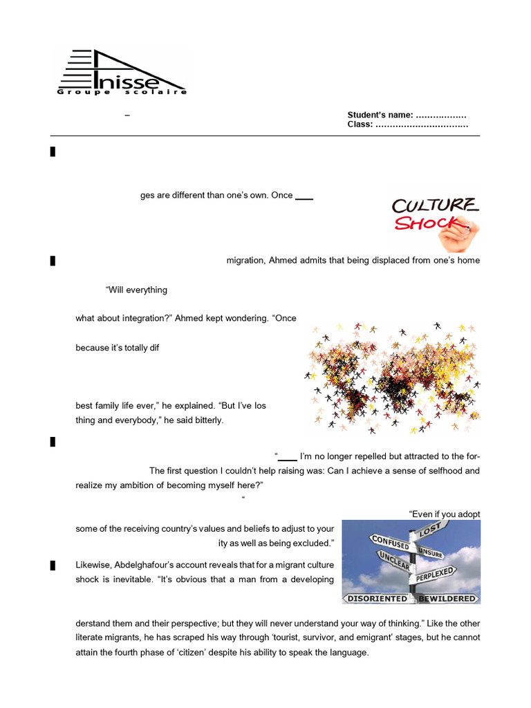 Test 1 Model 3 English 2 Bac Second Term 1 | PDF
