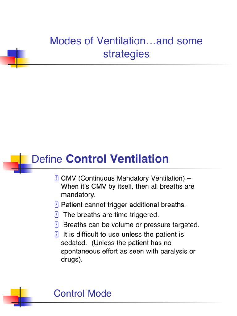 STUDENT-Modes of Ventilation | PDF | Respiratory System | Medical ...