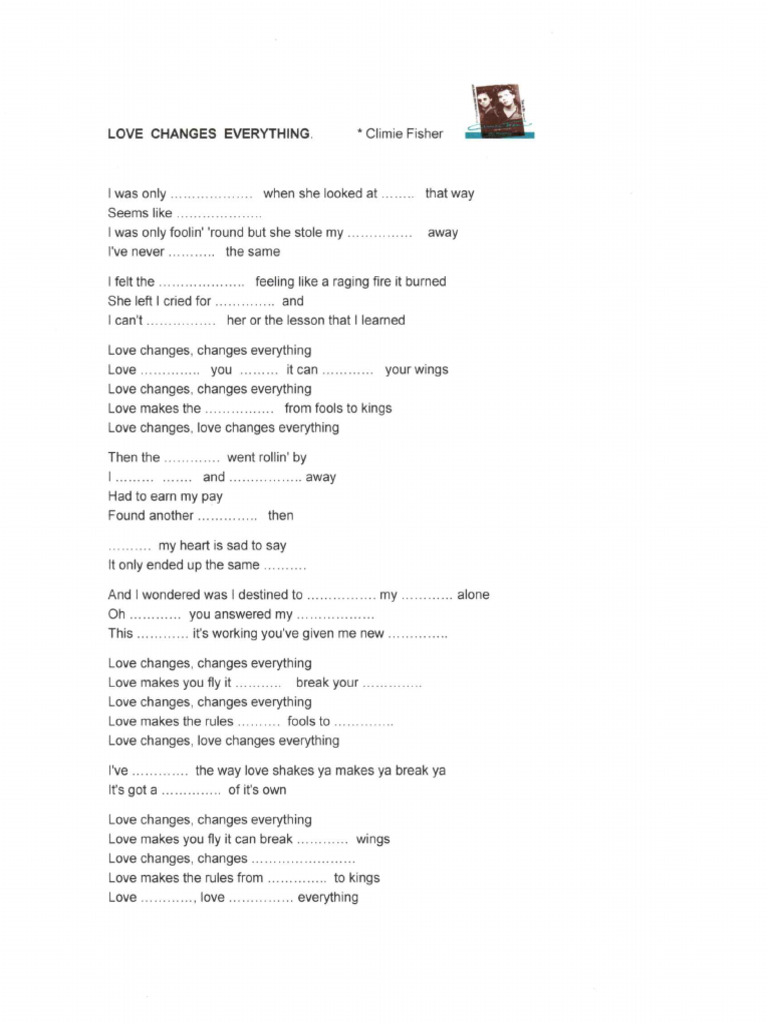 Song Love Changes Everything | PDF
