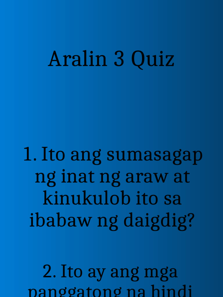 Aralin 3 Quiz | PDF