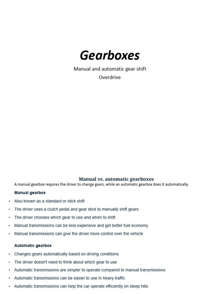 Sliding Mesh Gearbox Explained | PDF | Manual Transmission | Gear