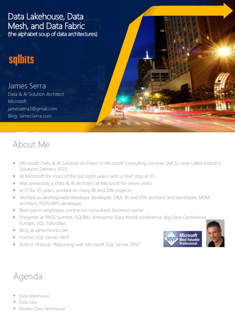 Data Lakehouse, Data Mesh, and Data Fabric - SqlBits | PDF | Data Warehouse | Analytics