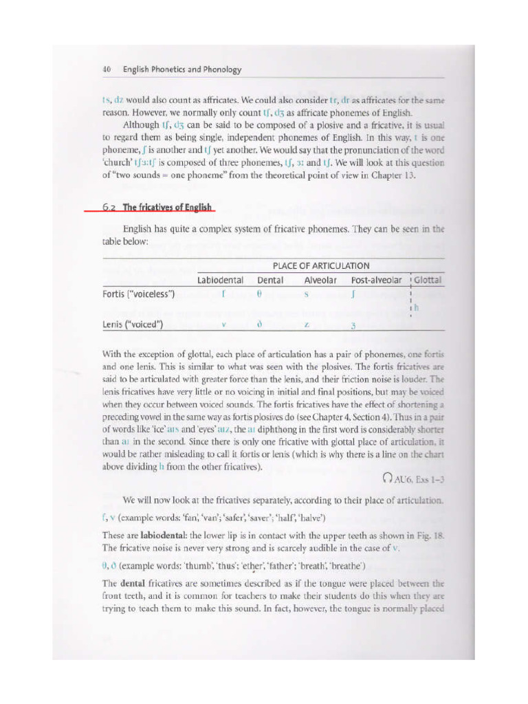 REading Material Fricatives and Affricates | PDF