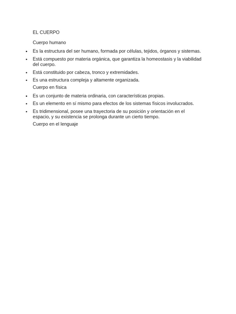El Cuerpo | PDF
