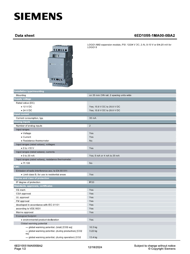 Siemens Contactor | PDF