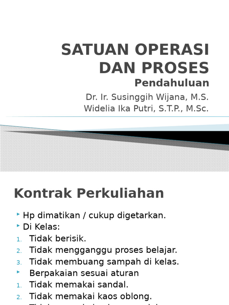 Satuan Operasi Dan Proses | PDF