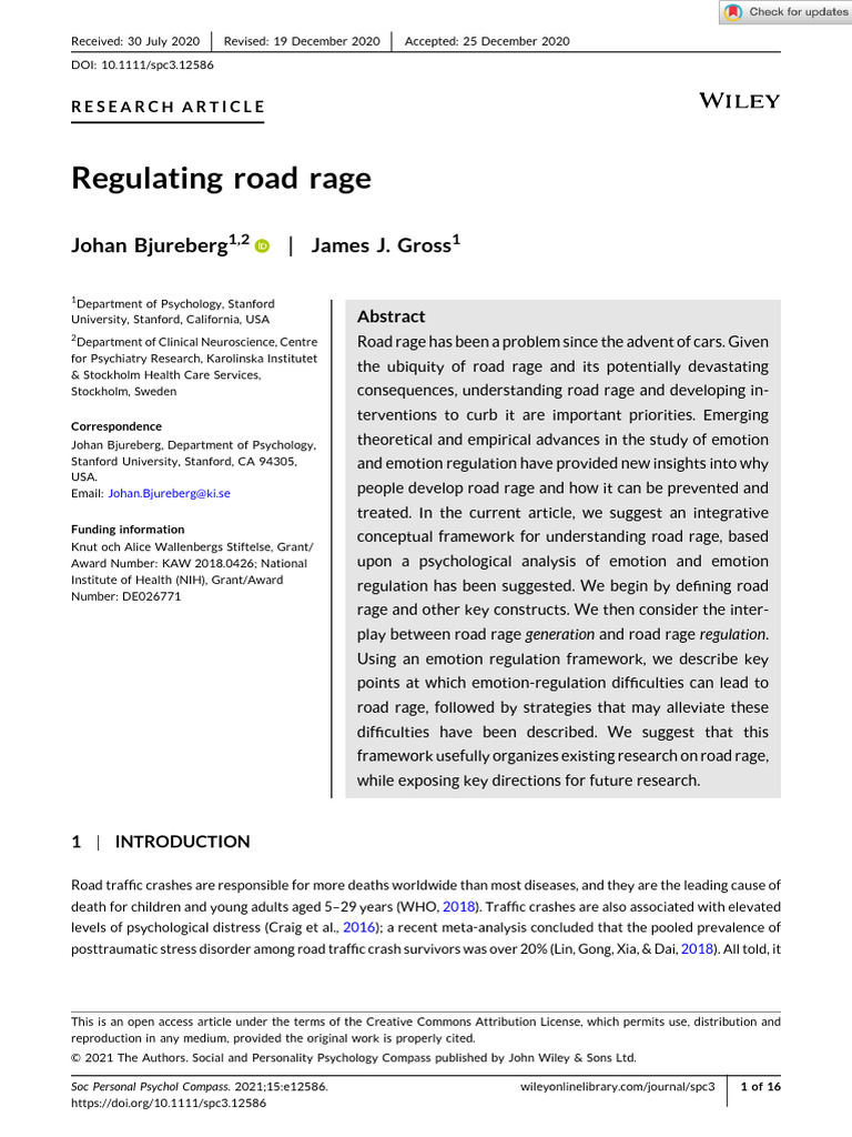Understanding and Regulating Road Rage | PDF | Anger | Emotions