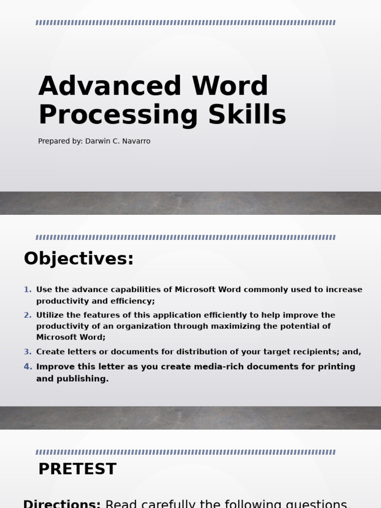 Advance Word Processing Skills | PDF | Microsoft Word | Mail