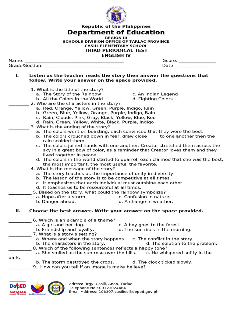 Quarter 3_English 4 (1) | PDF | Color