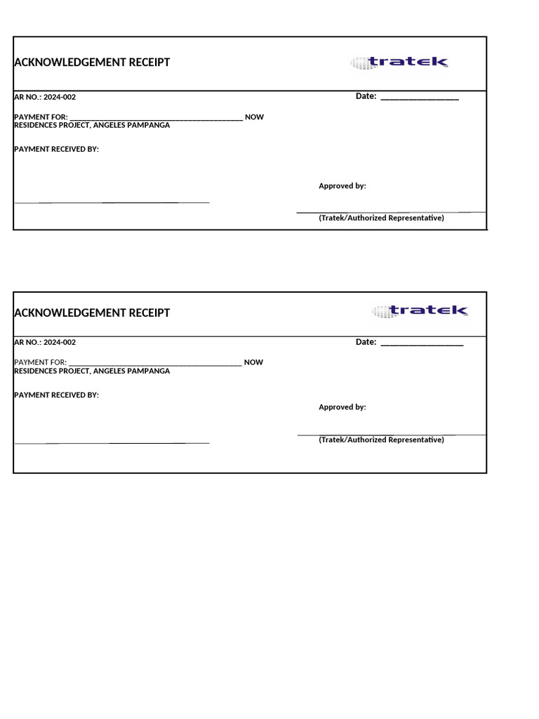 ACKNOWLEDGEMENT RECEIPT | PDF