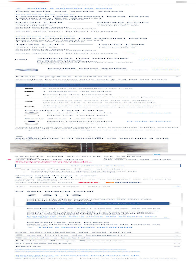 British Airways - Booking Summary | PDF