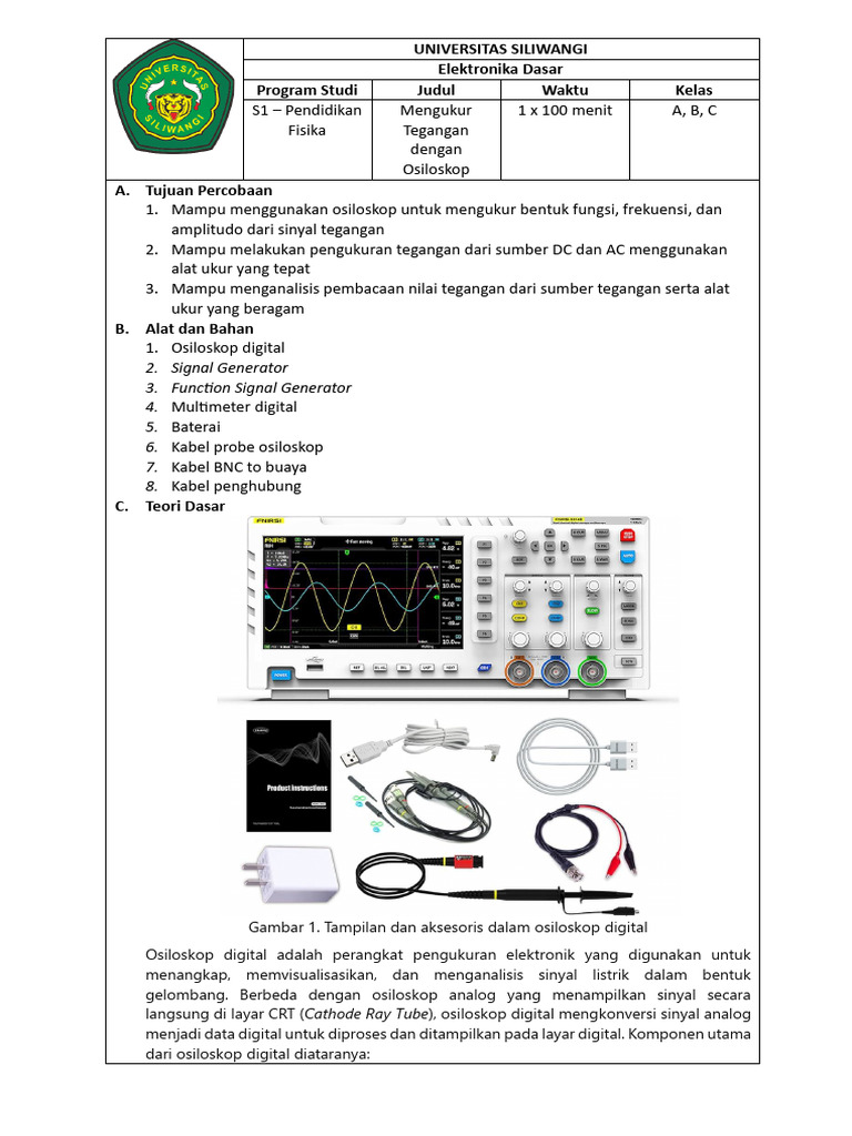 Panduan Mengukur Tegangan dengan Osiloskop | PDF