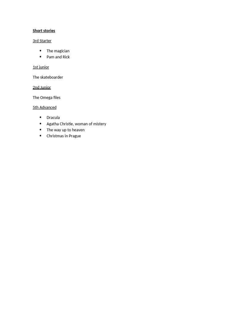 Short Stories | PDF