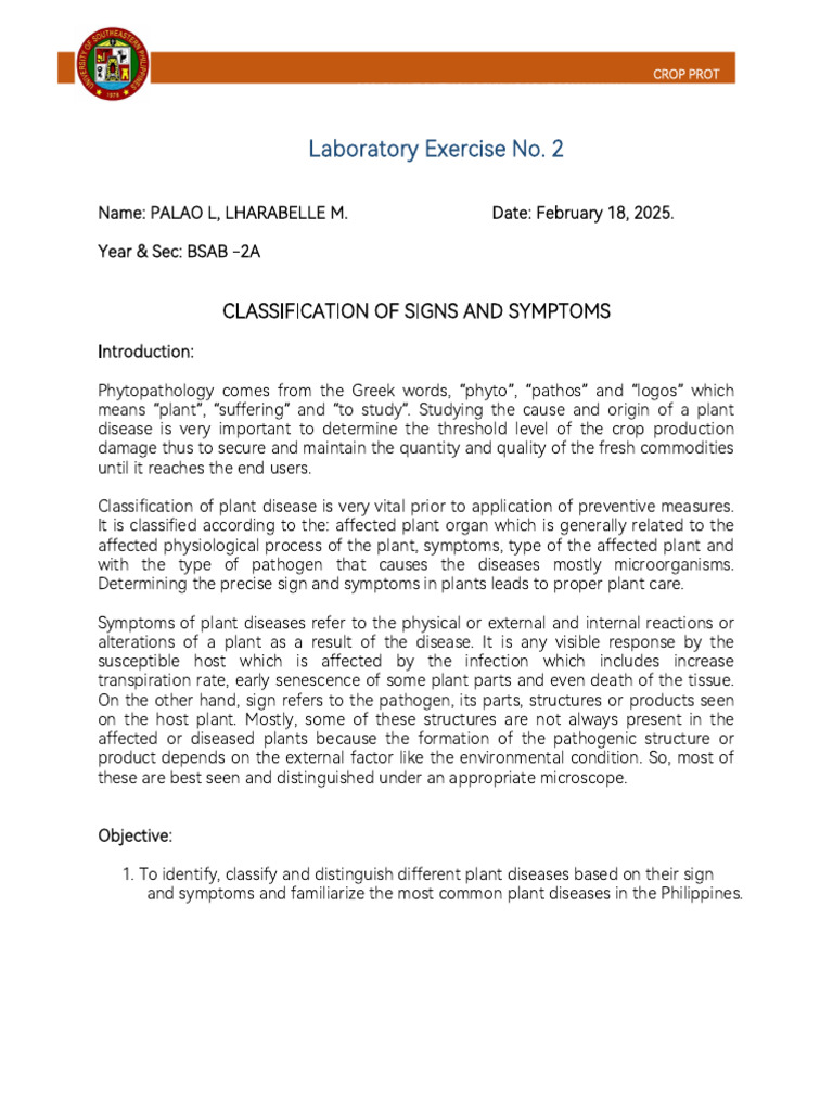 Group 3 Nematode - Bsab2a - Plant Path - Laboratory Exercise 2 | PDF | Fungus | Organisms