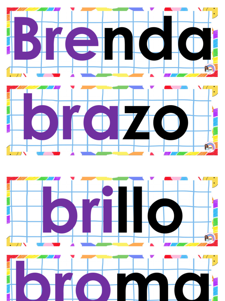 1 Arcoiris Plabras Silabas Trabadas | PDF