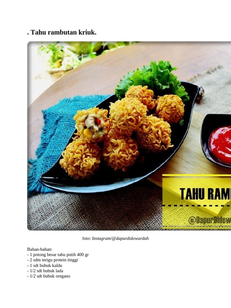 Tahu rambutan kriuk | PDF