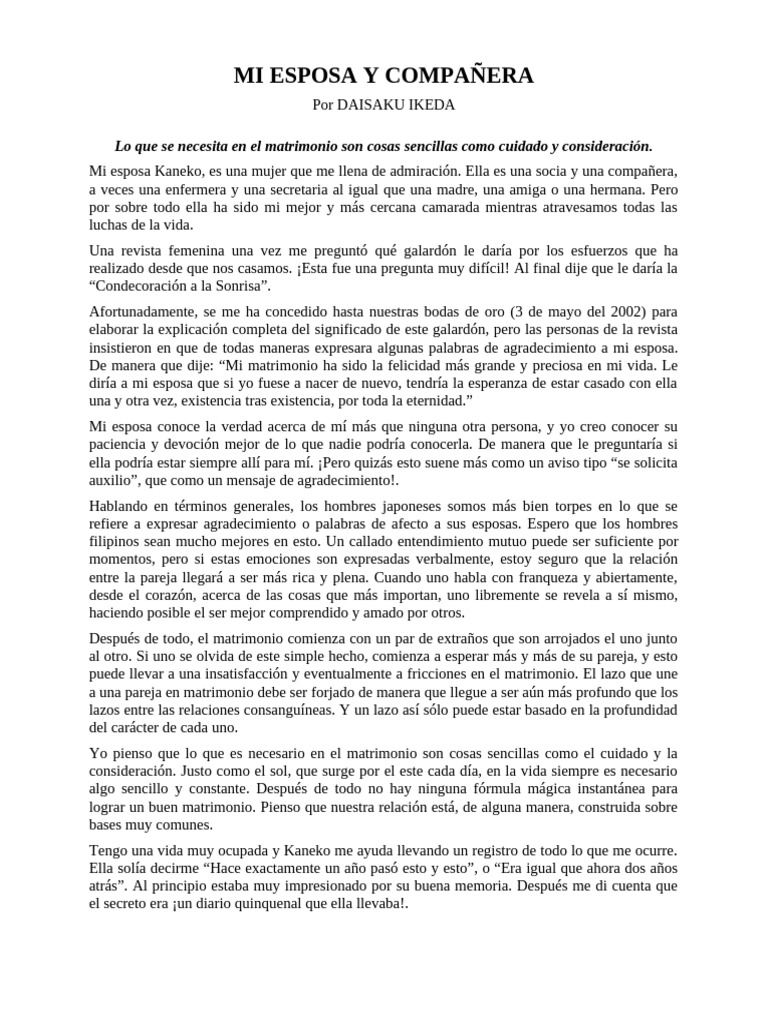 04.mi Esposa y Companera | PDF | Felicidad | Sabiduría