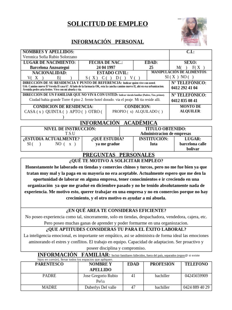 Formato Solicitud de Empleo 2022 DIGITAL | PDF | Sicología | Las emociones