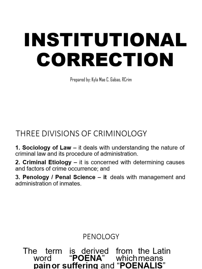 Institutional Correction Ratio S | PDF | Prison | Crimes