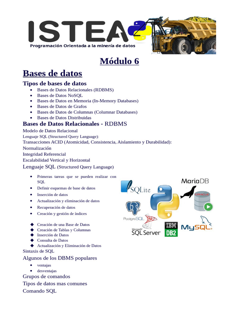 Prog - Orien - M - Datos Modulo 6 | PDF | SQL | Bases de datos