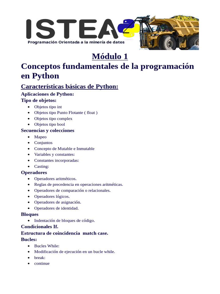 Prog Orien M Datos Modulo 1 (2) | PDF | Python (lenguaje de programación) | Objeto (informática)