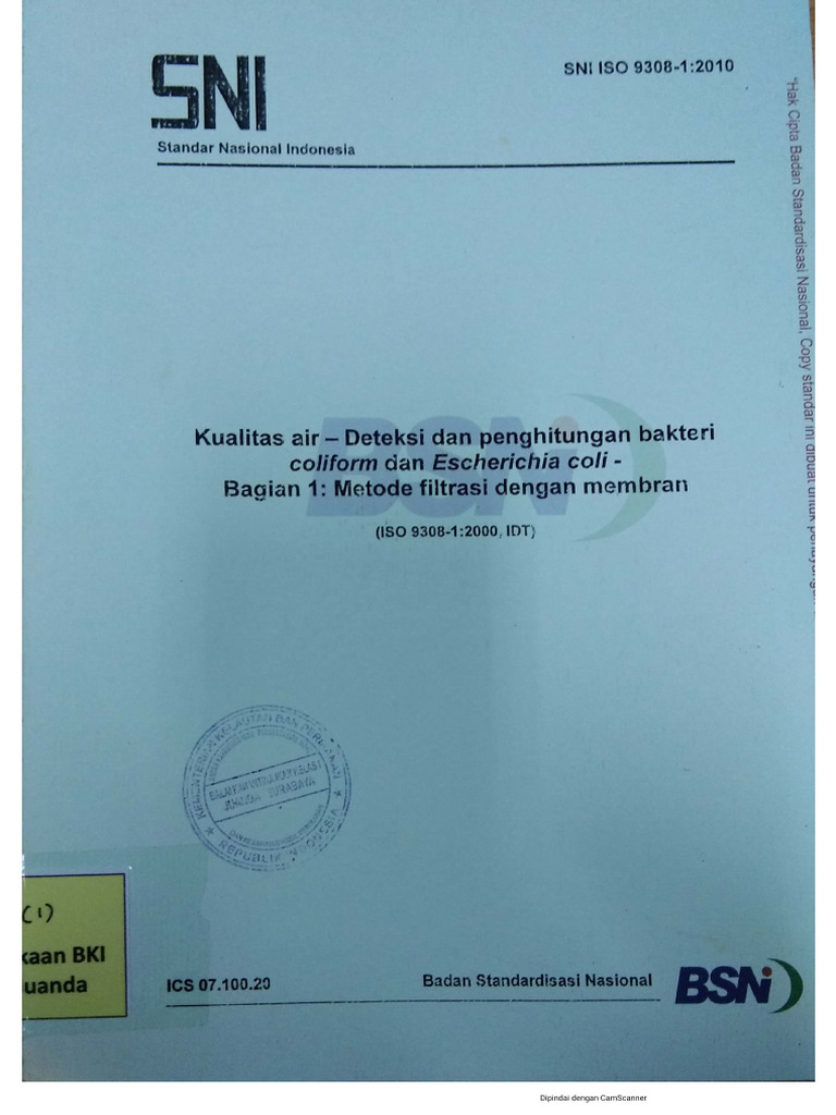 Sni Iso 9308-2010 | PDF