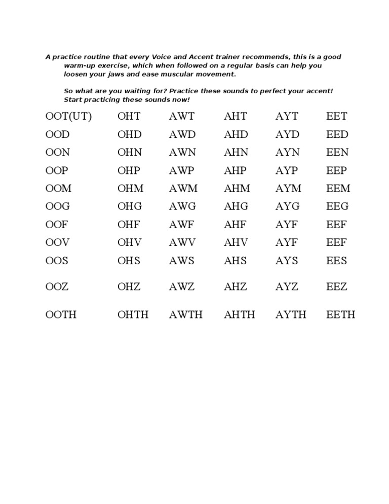 Cicely Berry Jaw Exercise | PDF