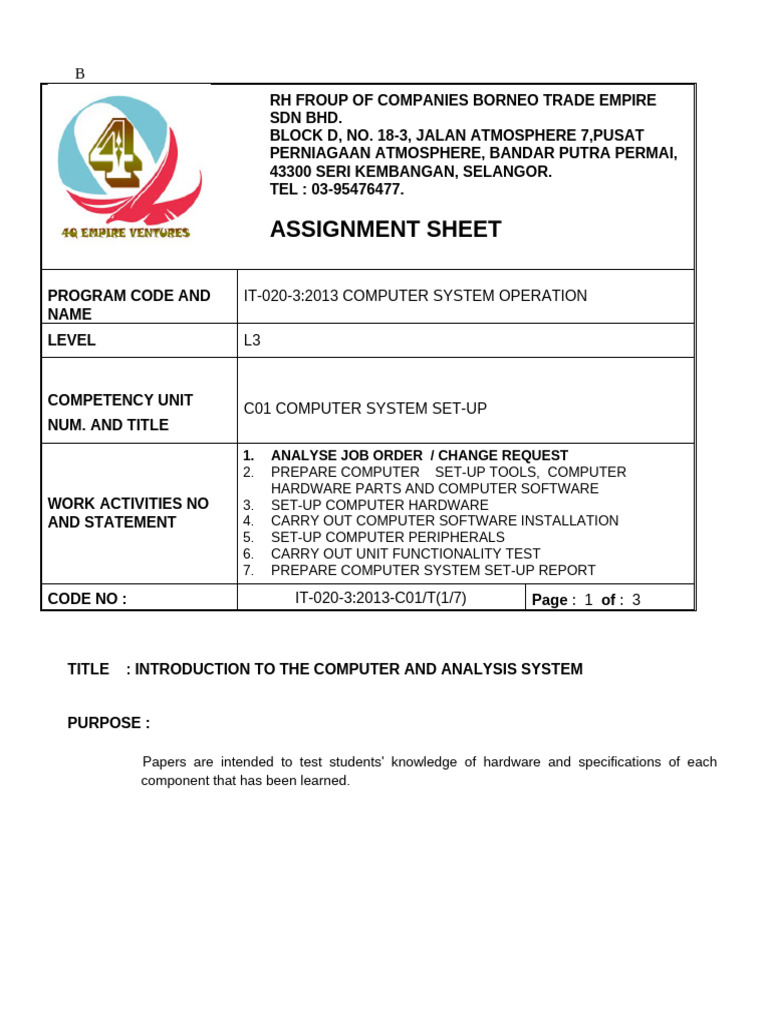 KERTAS TUGASAN | PDF | Computer Hardware | Office Equipment