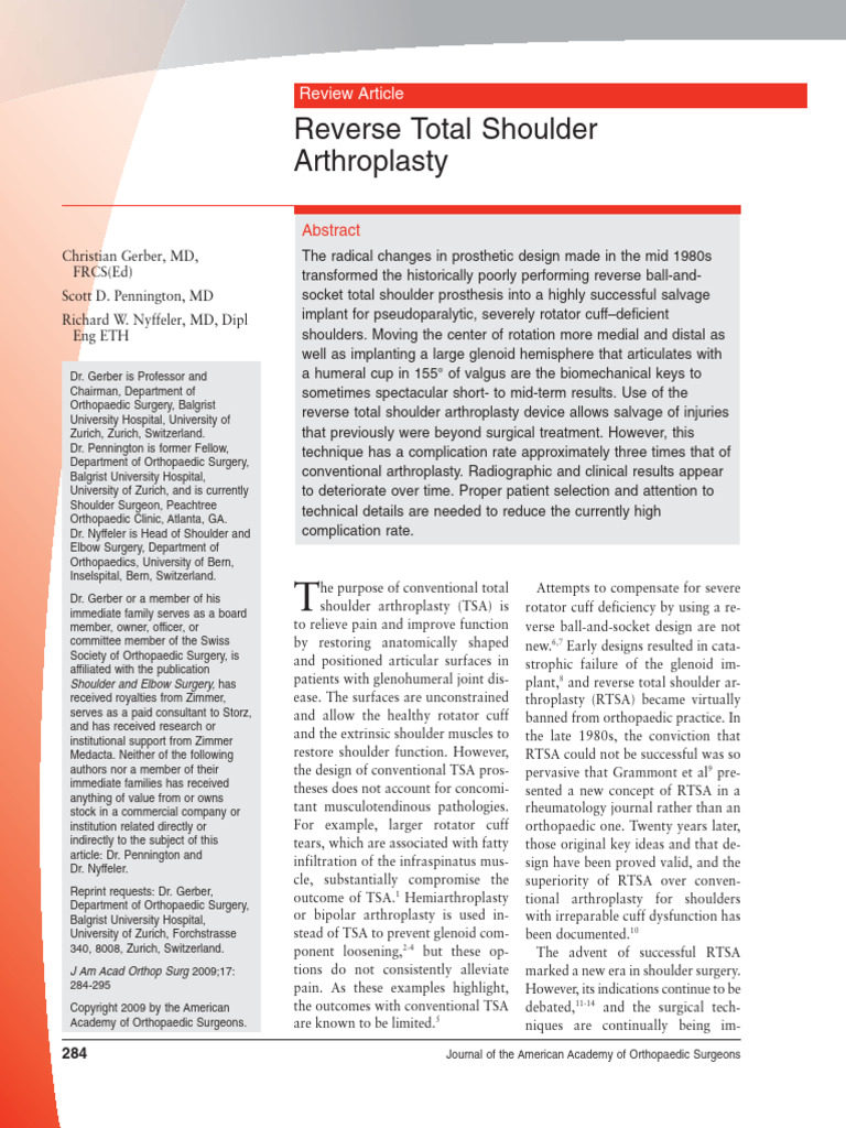 Reverse Total Shoulder Arthroplasty.3 | PDF | Shoulder | Anatomical ...