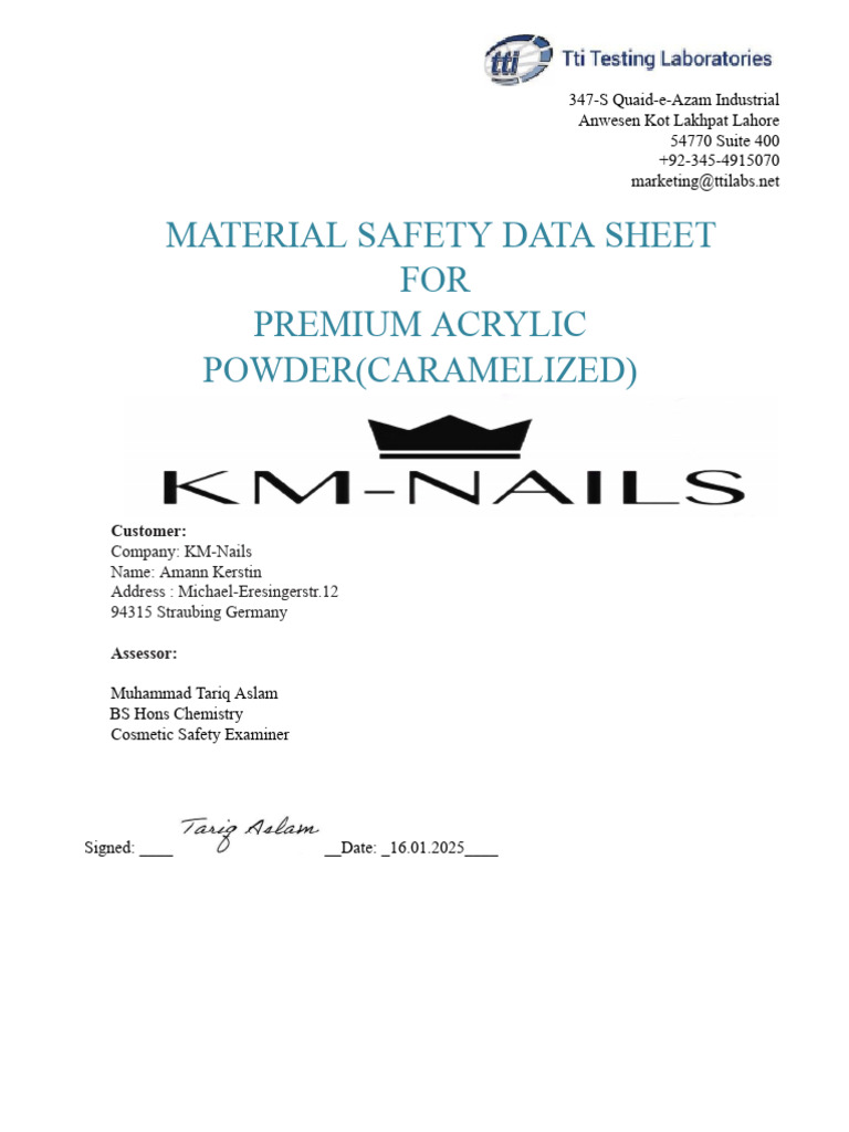 Msds (Caramelized) Acrylic Powder | PDF | Water | Firefighting