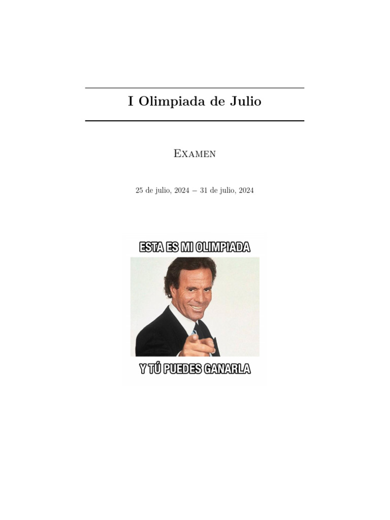 Olimpiada Julio 2024: Problemas Matemáticos | PDF | Entero | Triángulo