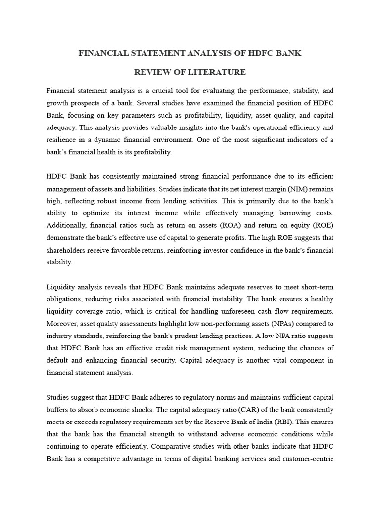 HDFC Bank Financial Performance Analysis | PDF | Banks | Market Liquidity