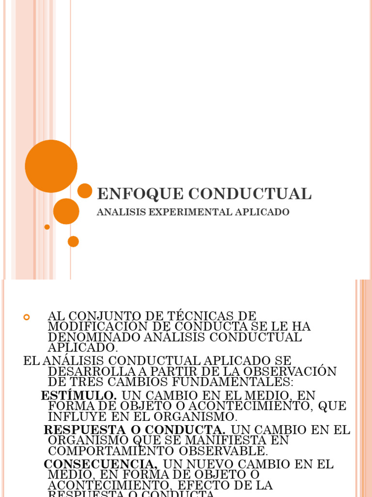 Enfoque Conductual | PDF | Behaviorismo | Modificación de comportamiento
