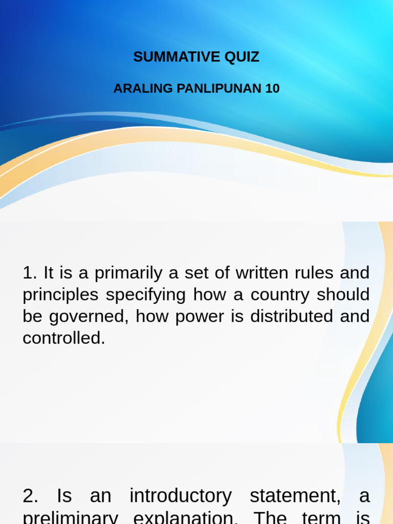 AP 10- Summative Quiz | PDF