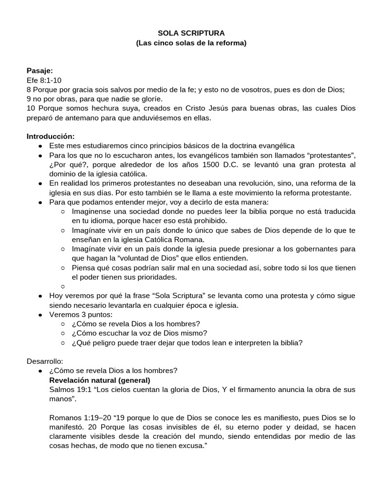 Sola Scriptura: Fundamentos de la Fe | PDF | Iglesia cristiana | Cristo ...